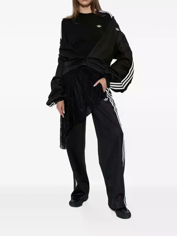 Adidas Lace-trim Embroidered-logo T-shirt - Black