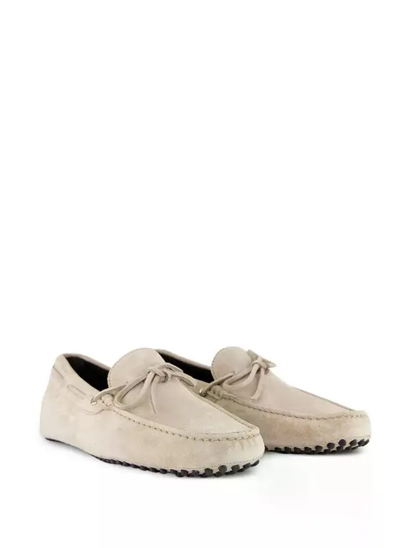 AURELIEN Softey Tie-detail Loafers - Grey