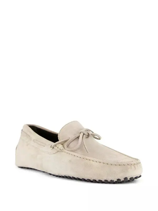 AURELIEN Softey Tie-detail Loafers - Grey