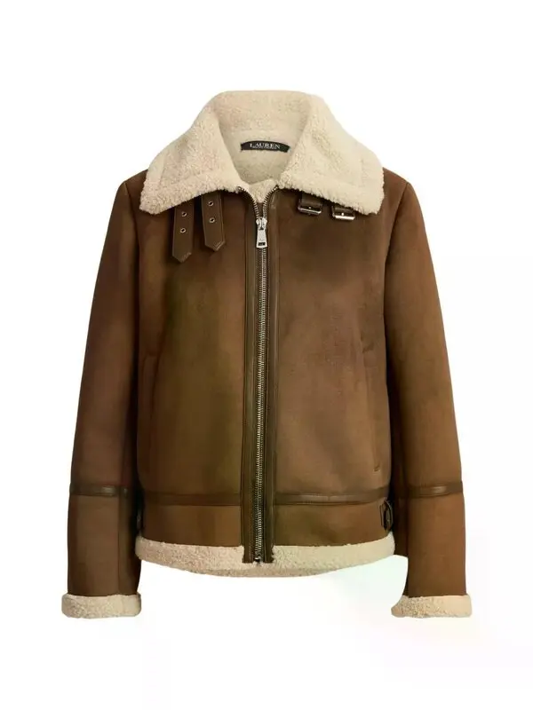 Ralph Lauren Buckle-trim Faux-suede Jacket - Brown