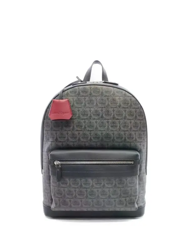 FERRAGAMO 2010s Gancini-pattern Backpack - Grey