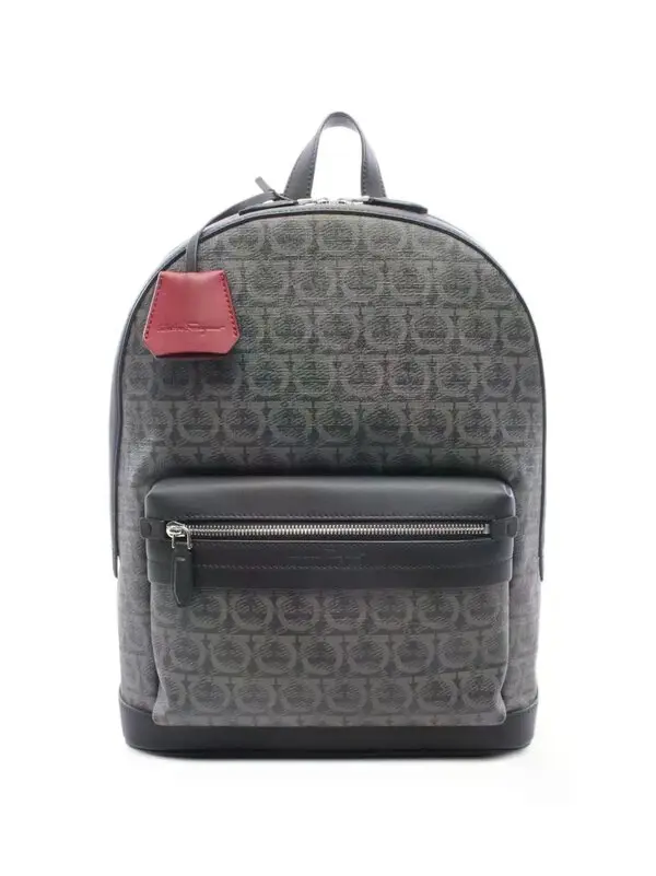 FERRAGAMO 2010s Gancini-pattern Backpack - Grey