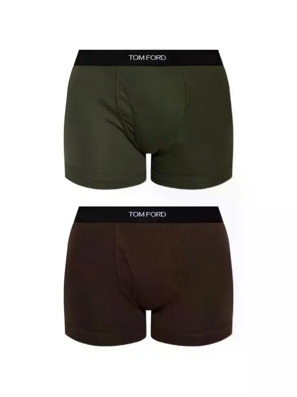 TOM FORD Logo-waistband Boxer Briefs - Brown