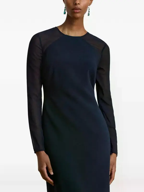 Ralph Lauren Maxi Georgette-trim Crepe Gown