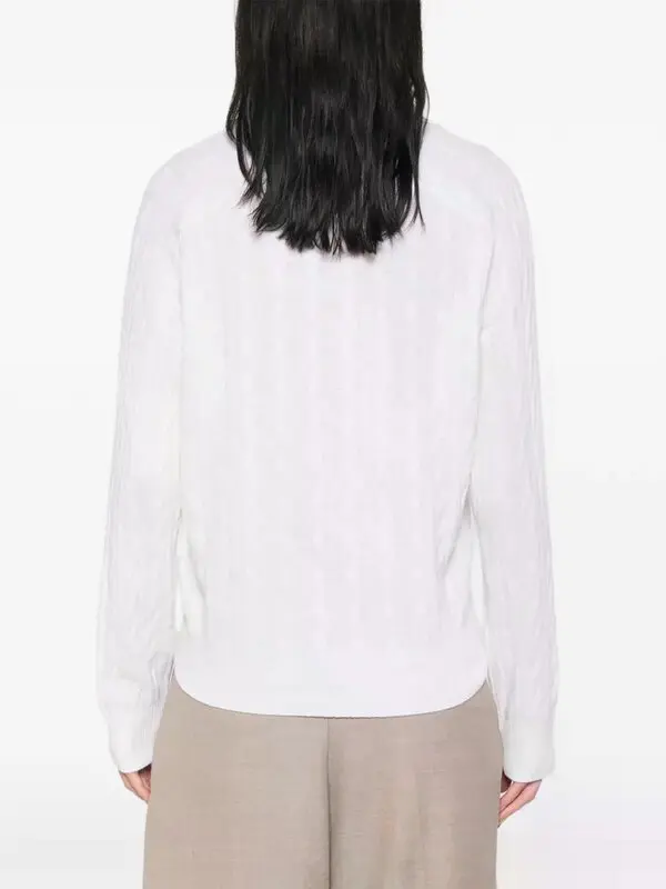 PUROTATTO Cable-knit Polo-collar Sweater - Neutrals