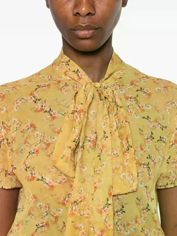 KRISTINA TI Floral-print Pussy-bow Blouse