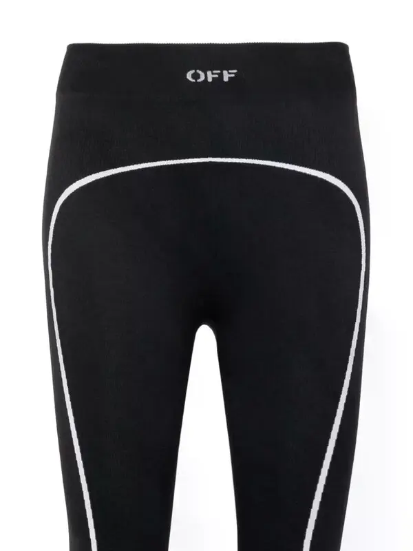 Off-White Logo-print Contrast-piping Leggings