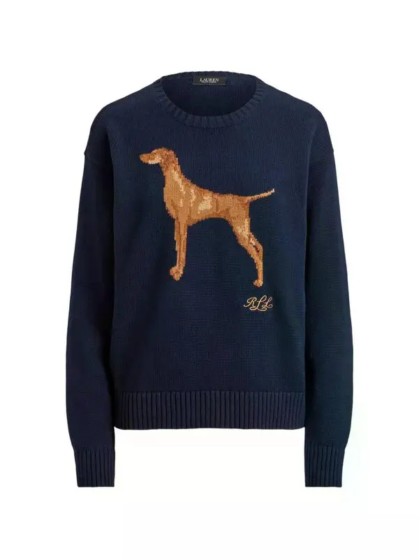 Ralph Lauren Intarsia-knit Long-sleeve Sweater - Blue