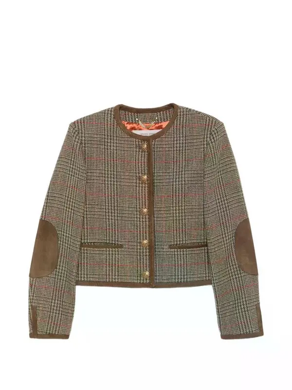 GOLDEN GOOSE Prince Of Wales Boxy Jacket - Brown