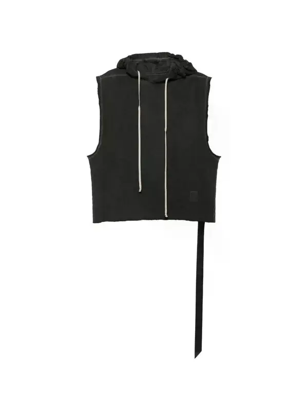 Rick Owens Sleeveless Drawstring Hoodie - Black