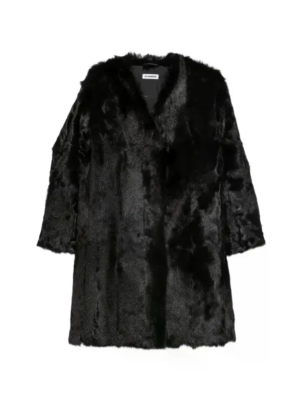 JIL SANDER V-neck Coat - Black