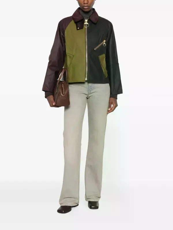 Barbour Colour-block Waxed Jacket - Green
