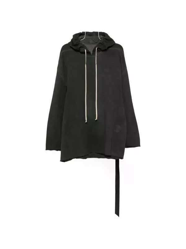 Rick Owens Drawstring Raw-cut Hoodie - Black