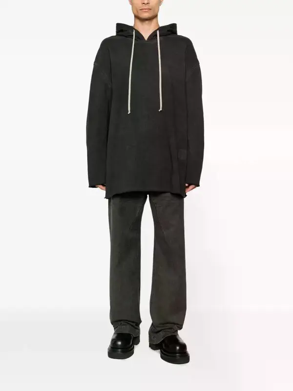 Rick Owens Drawstring Raw-cut Hoodie
