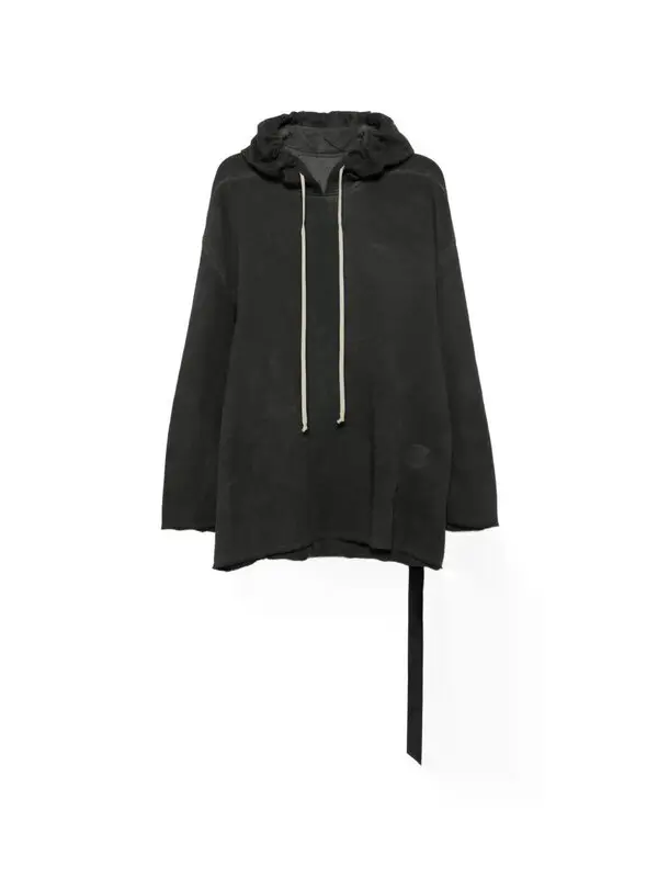 Rick Owens Drawstring Raw-cut Hoodie - Black