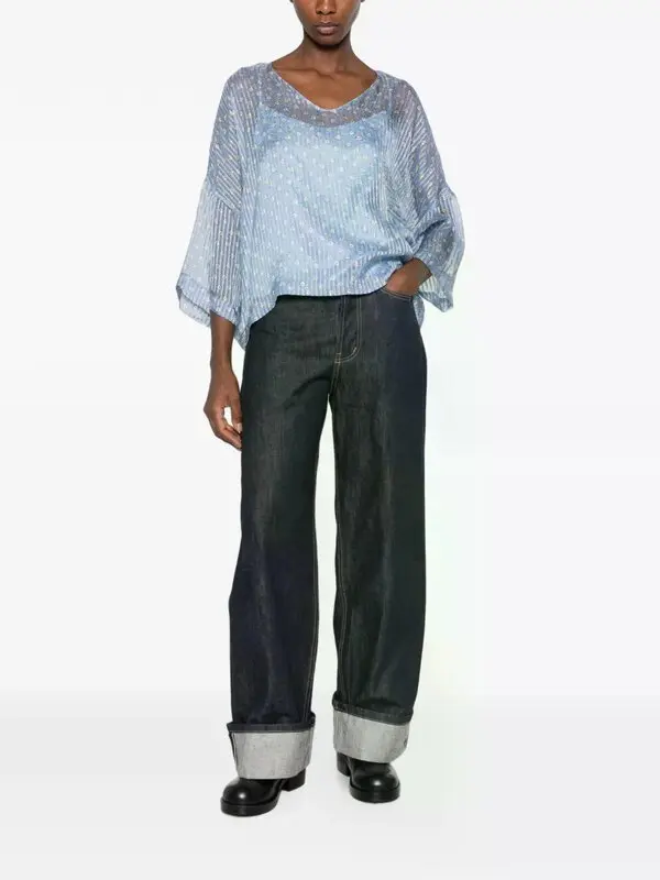 KRISTINA TI Floral-print Striped Top
