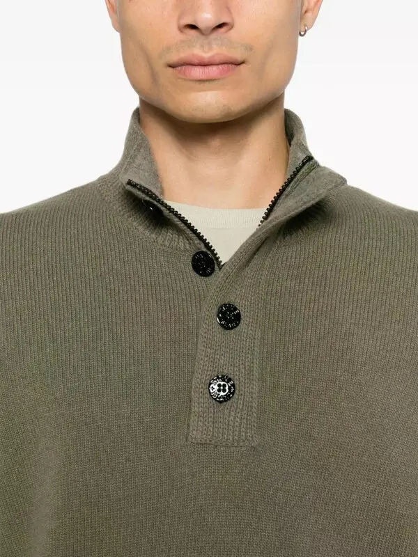 Stone Island Logo-patch Half-zip Sweater