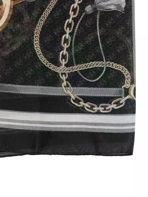 Guess Chain-print Logo Scarf