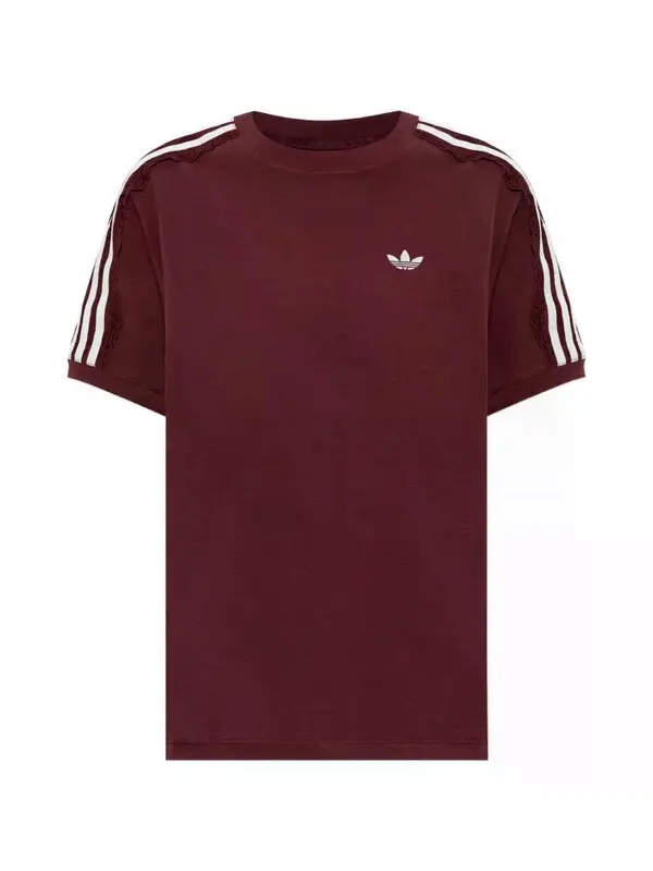 Adidas Lace-trim Side-stripe T-shirt - Red