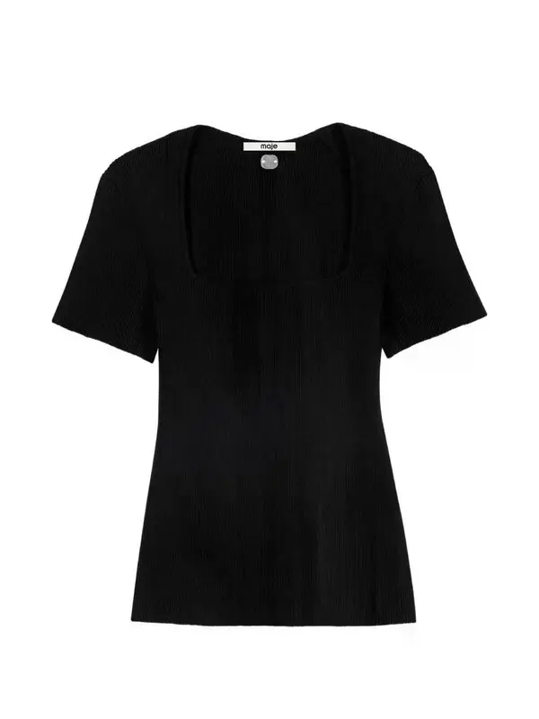 Maje Square-neck Ribbed Jumper