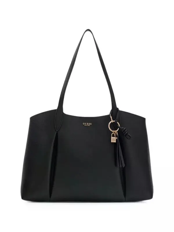 Guess Melody Logo-plaque Pebbled Tote Bag - Black