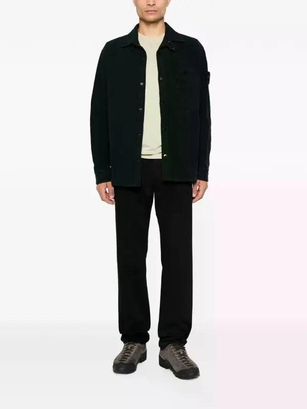 Stone Island Compass-patch Corduroy Shirt - Green