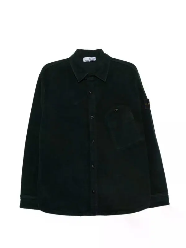 Stone Island Compass-patch Corduroy Shirt - Green