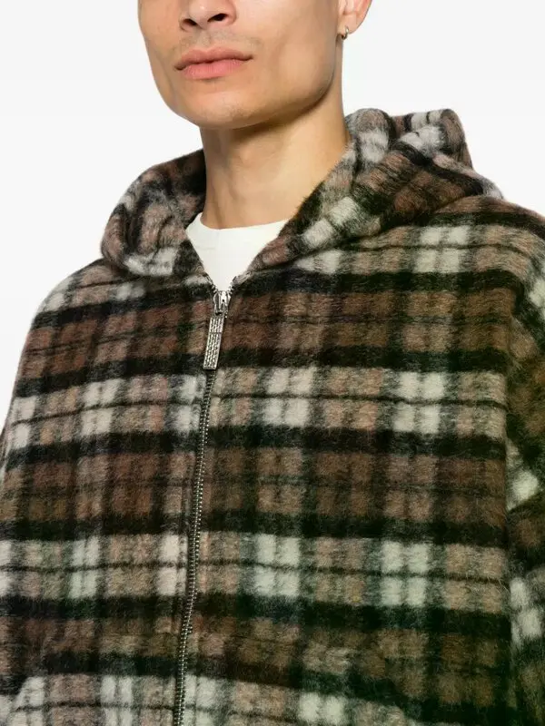 PDF Check-pattern Zip-up Hoodie