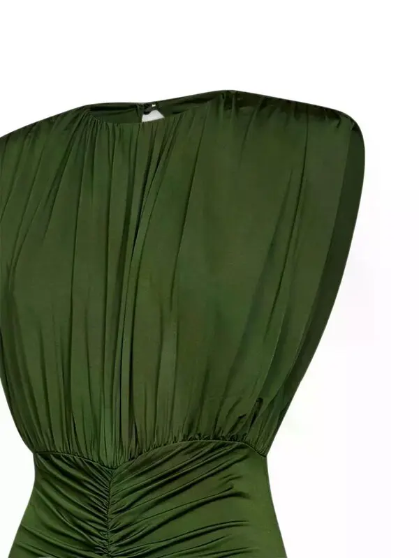 SELF-PORTRAIT Gathered Sleeveless Maxi Dress