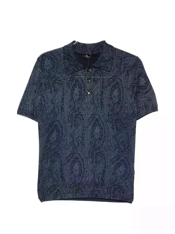 Etro Paisley-print Polo Shirt - Blue