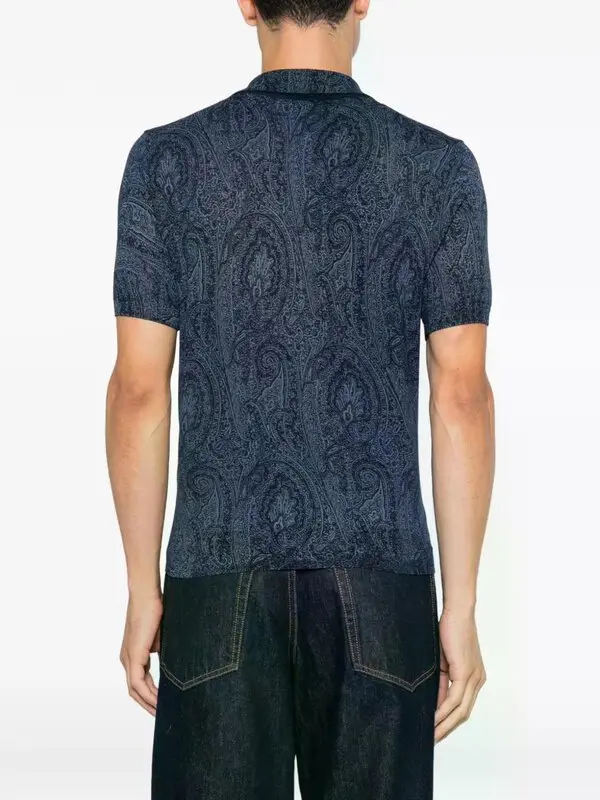 Etro Paisley-print Polo Shirt - Blue