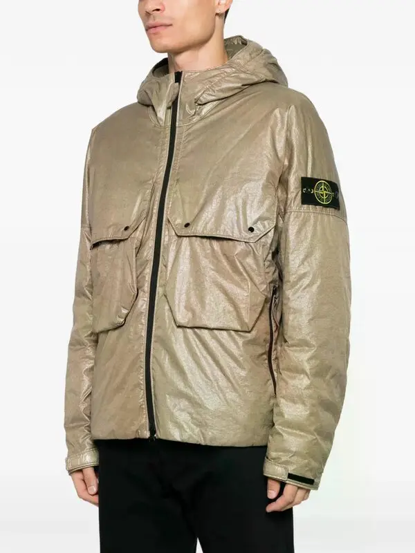 Stone Island Logo-patch Hooded Padded Jacket