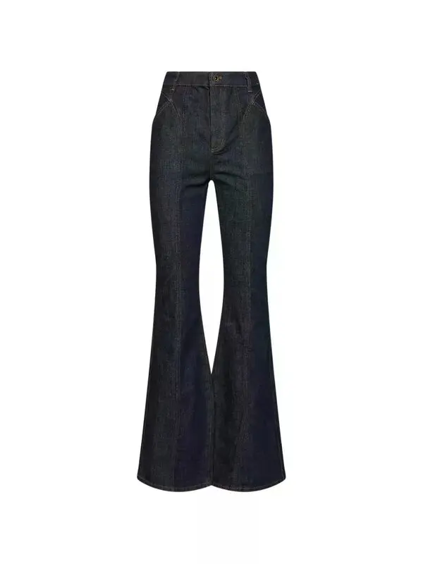 SELF-PORTRAIT Flared-bottom Seam-detail Jeans
