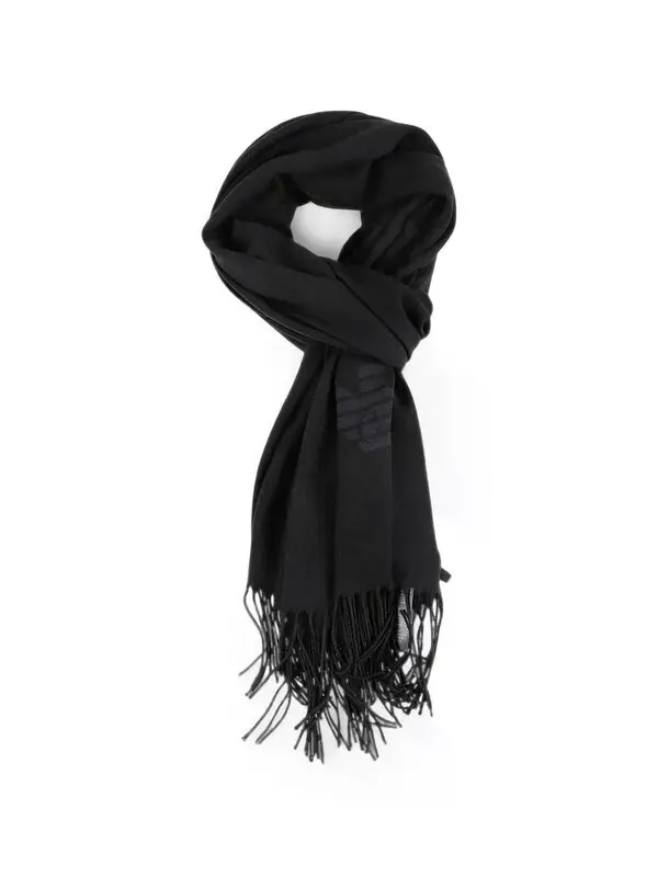 Emporio Armani Logo-print Fringed Scarf