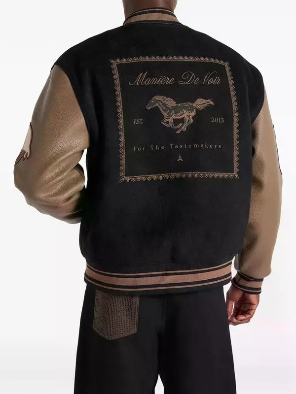 Manière De Voir Equestrian Wool-blend Varsity Jacket