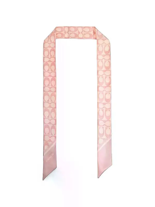 COACH Logo-print Silk Scarf - Pink