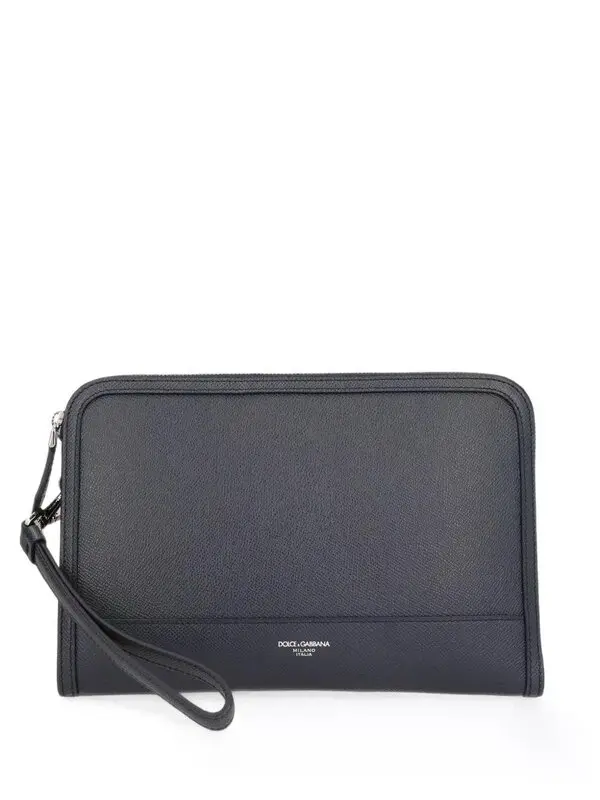 Dolce & Gabbana Atene Clutch Bag In Calfskin - Blue