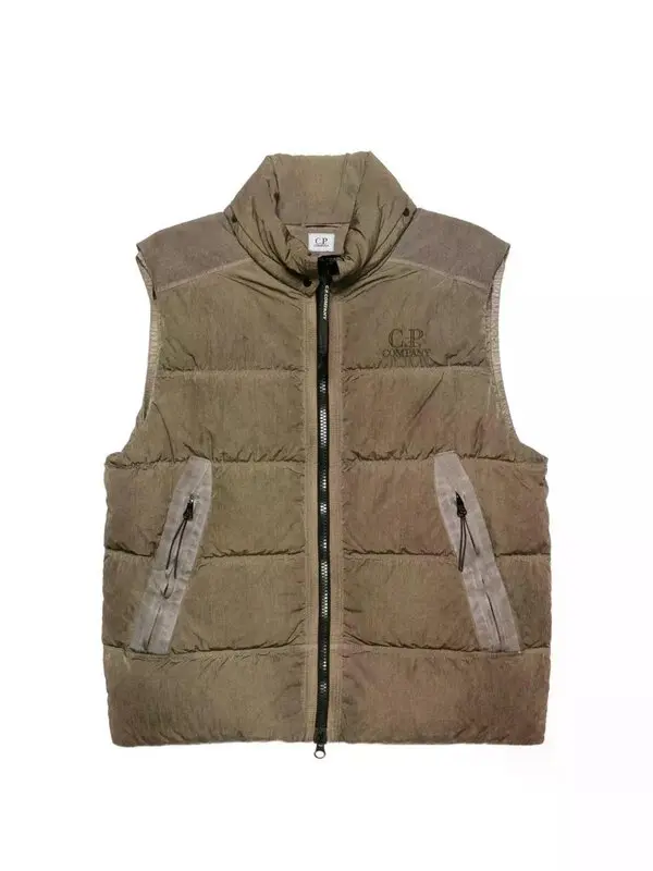 C.P. COMPANY Eco-chrome R Padded Panelled Gilet - Brown