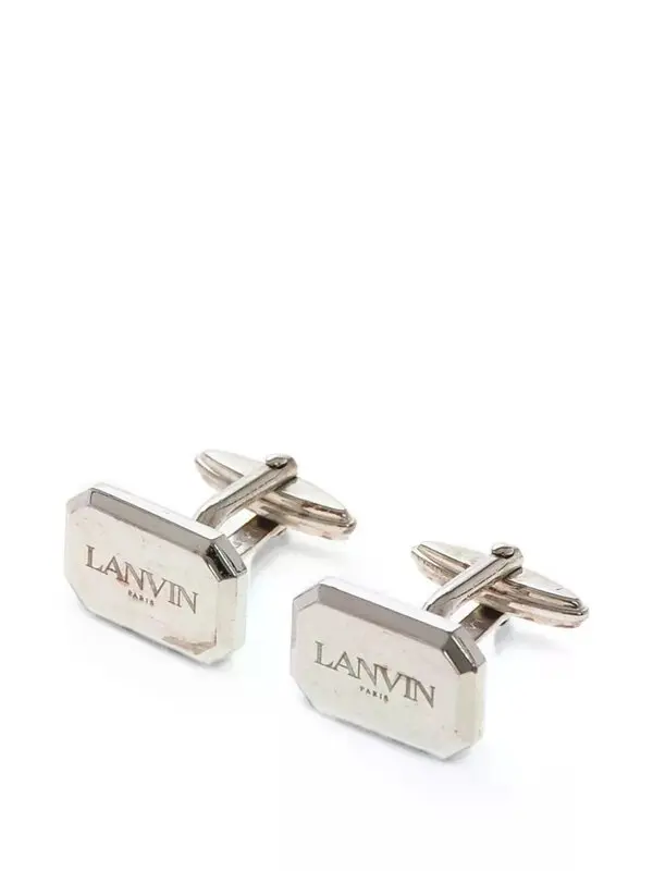 LANVIN Logo Label Cufflinks - Silver