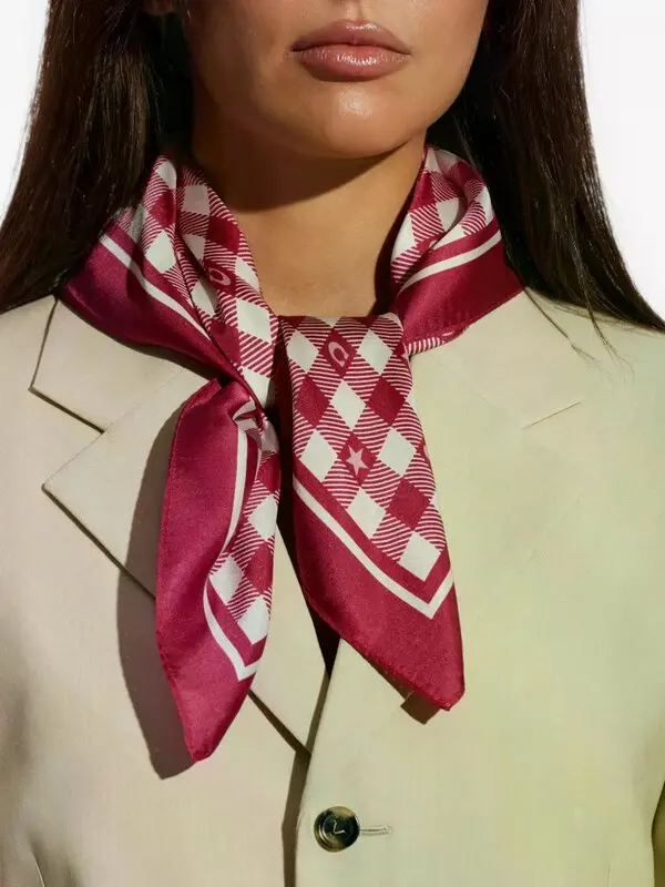 COACH Check-print Silk Scarf