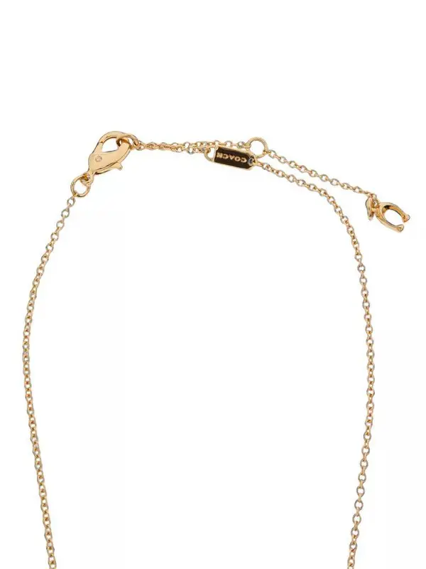 COACH Logo-pendant Pearl-detail Necklace