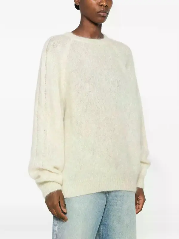 KRISTINA TI Cable-knit Raglan-sleeve Sweater