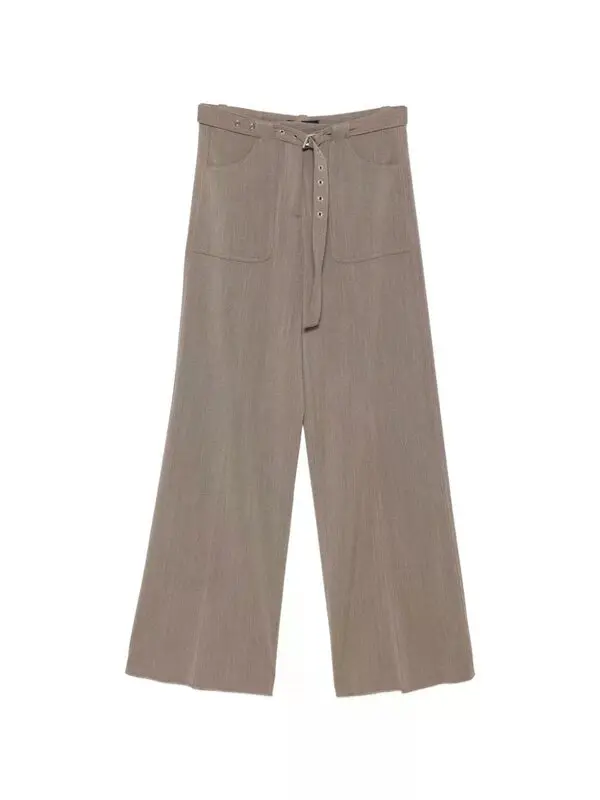 Seafarer Belted Wide-leg Trousers - Brown