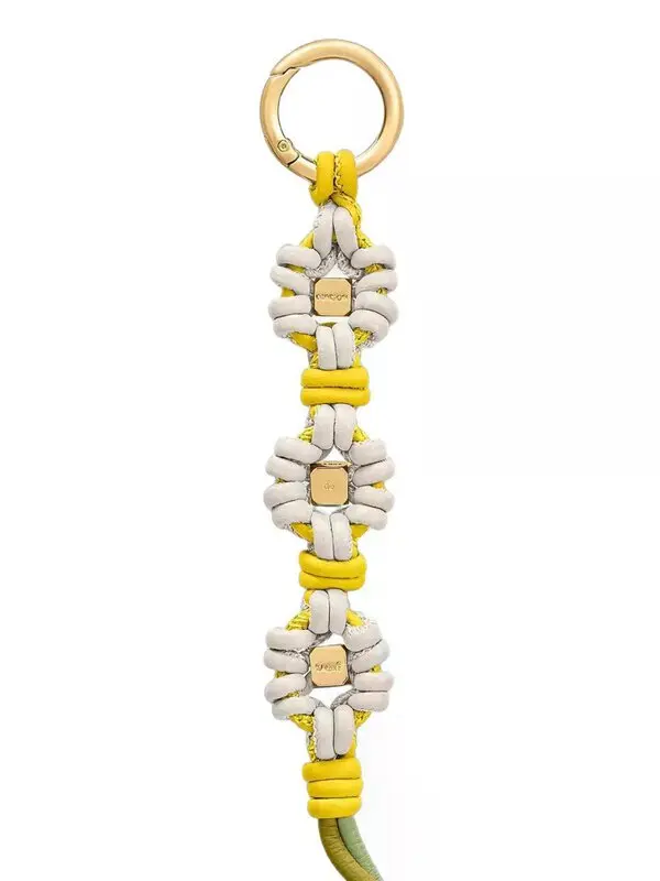MAISON DE SABRE Wristlet Floral-knot Leather Charm