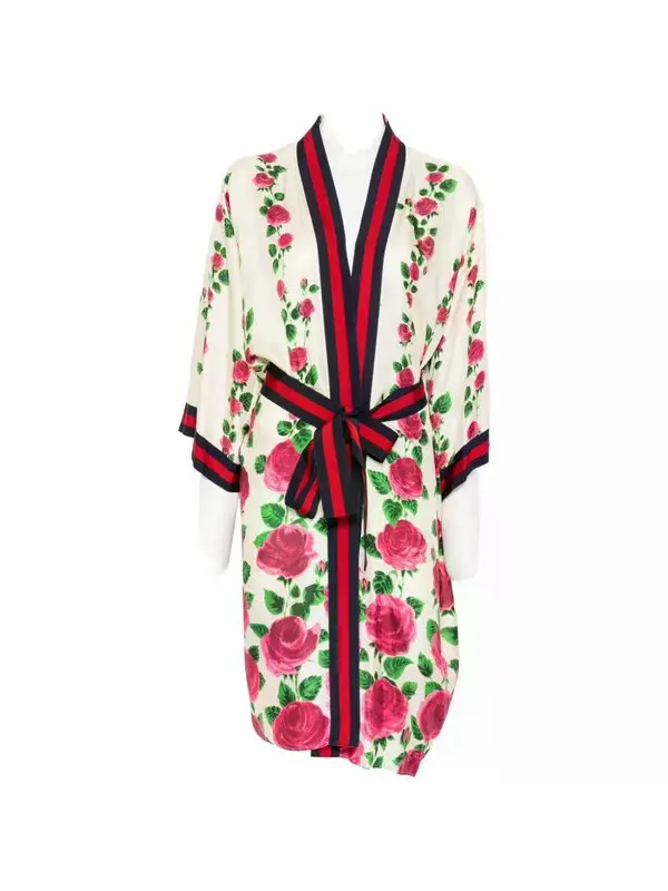 Gucci Floral-print Belted Kimono