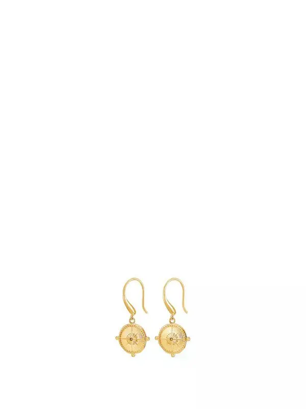 DOWER & HALL Tone Compass Motif Drop Earrings - Gold