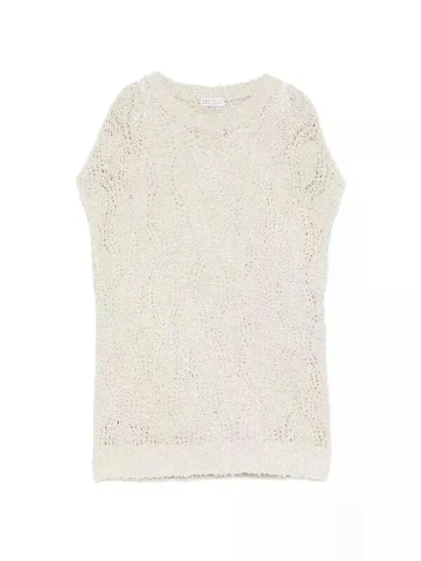 Brunello Cucinelli Double-layer Knitted Vest - Neutrals