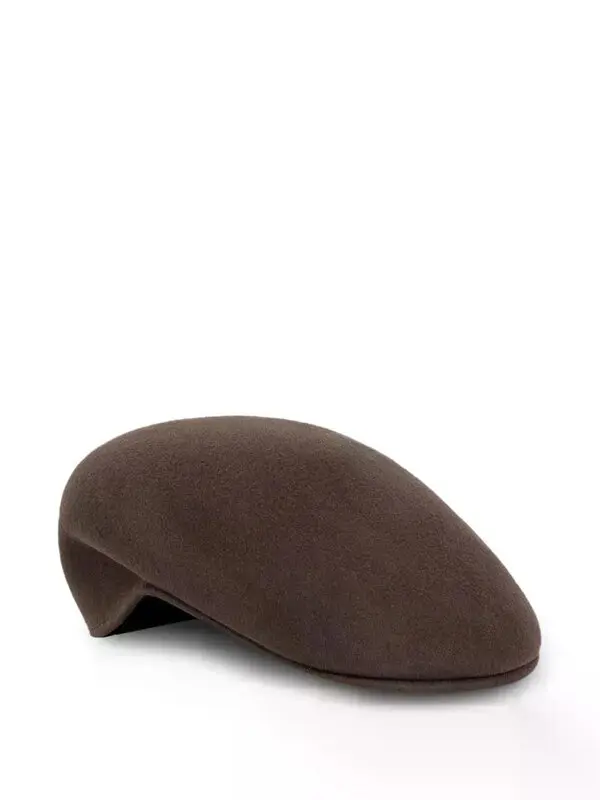 Manière De Voir Amos In Wool Flat Cap - Brown