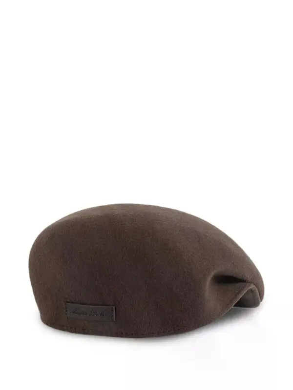 Manière De Voir Amos In Wool Flat Cap - Brown