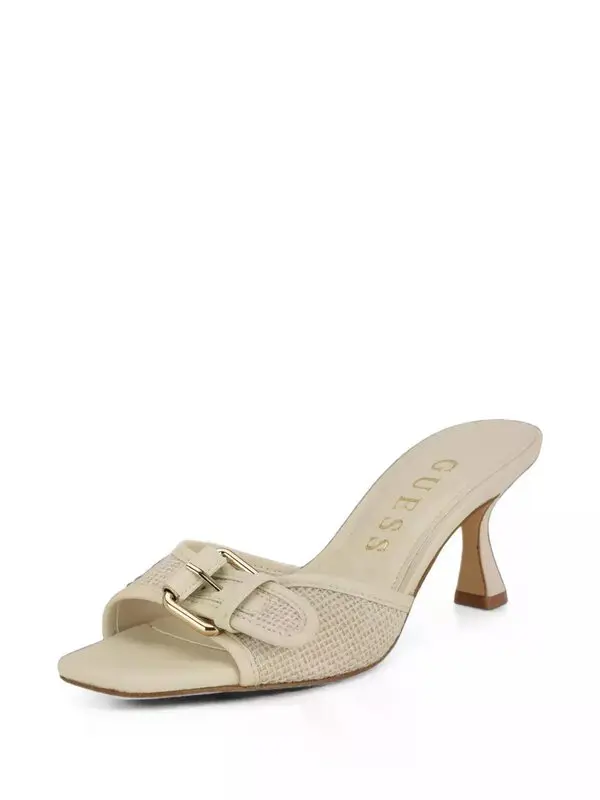 Guess Dista Buckle-detail Woven-panel Sandals